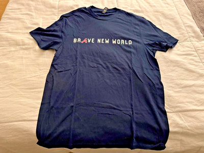 ATLANTA BRAVES BRAVE NEW WORLD HISTORIC 2020 SEASON FORD SHIRT NAVY ...
