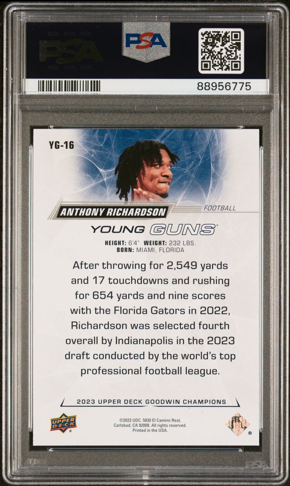 2023 Upper Deck Goodwin Champions - Upper Deck Young Guns Anthony ...