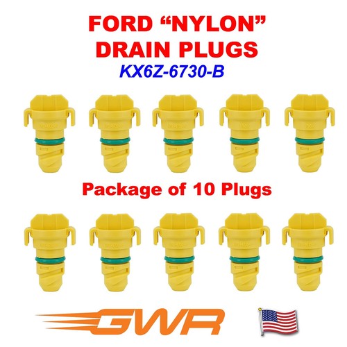 Yellow Ford Oil Drain Plug "10 Pack" w/O-Ring 11-19 F-Trucks,Edge ...