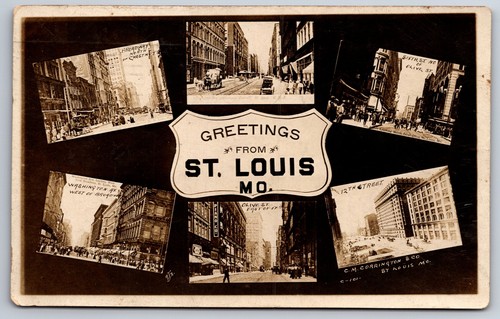 St Louis Missouri~Washington Ave~6th~Broadway~12th & Olive Streets~1910 ...
