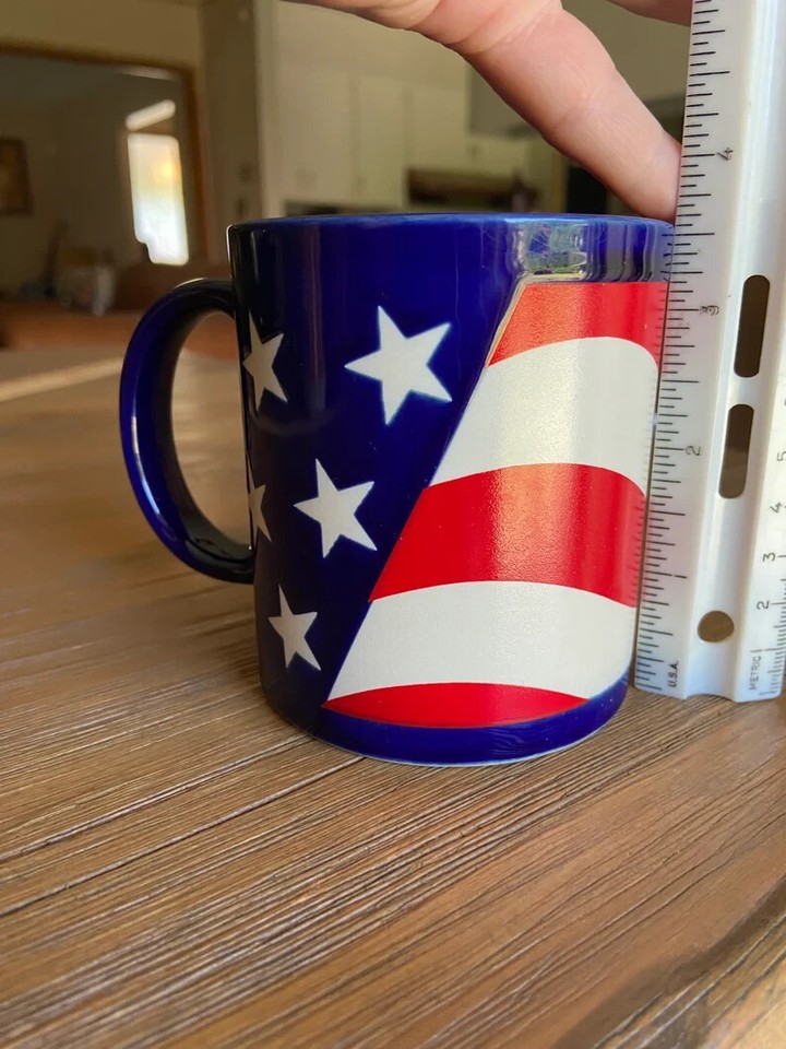 OTAGIRI AMERICAN FLAG NEW DESIGN EAST RED, WHITE & BLUE COFFEE CUP MUG ...