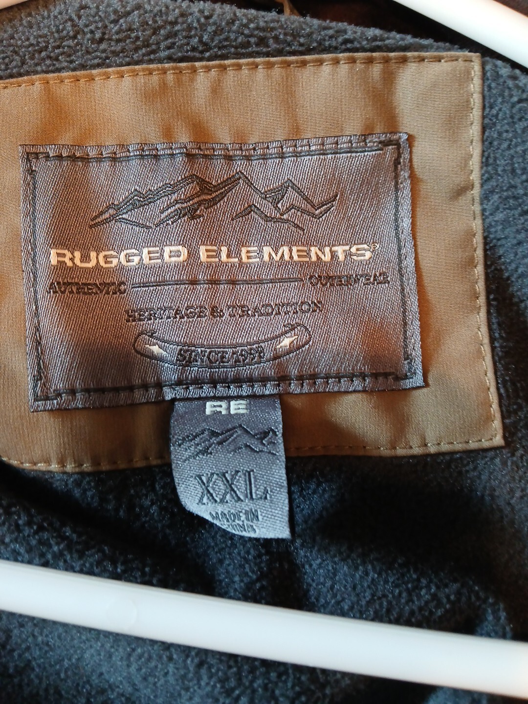 Rugged Element Mens XXL heavy Jacket Lined Hood Leather Like Collar ...