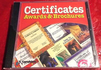 NEW SEALED - CERTIFICATES AWARDS AND BROCHURES WIN CD ROM SCDR364 ...