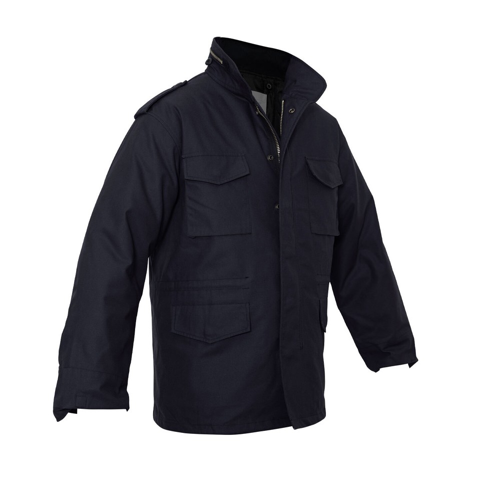 Men's Long Length M-65 Field Jacket in Black & Olive Drab Army Style ...