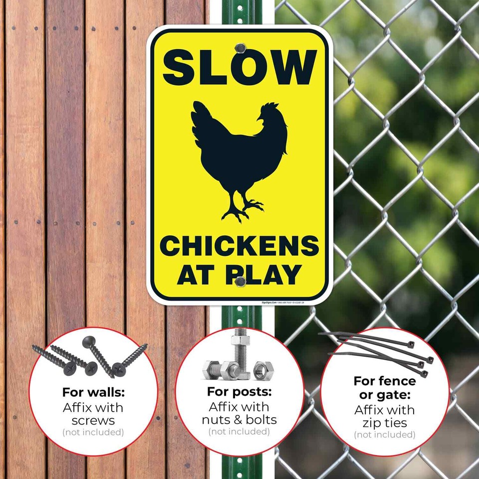 Chicken Crossing Sign, Slow Chickens at Play Sign, Chicken Coop Sign ...