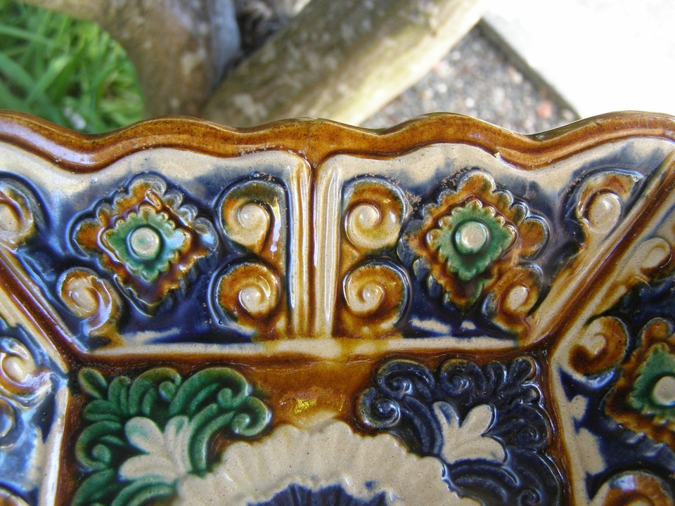 Antique Chinese Ceramic Square Plate Tang Sancai Porcelain Tri Color 8 ...