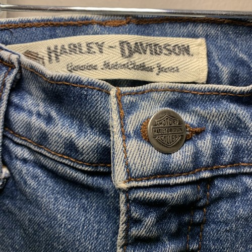 VTG Harley Davidson Straight Leg Light Blue Jeans Sz 2L Y2K Sz 2 L 26W ...