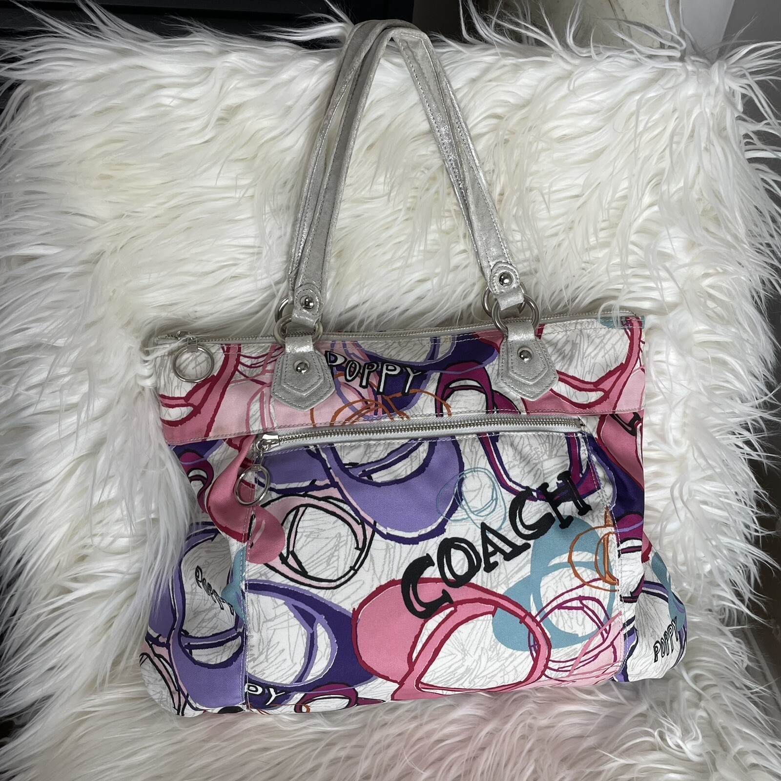 Y2K Coach Poppy Glam Montage Graphic Tote Limited Edi… - Gem