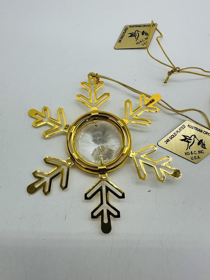 Crystal Delight 24K Gold Plated Austrian Crystal Snowflake and Coffee ...