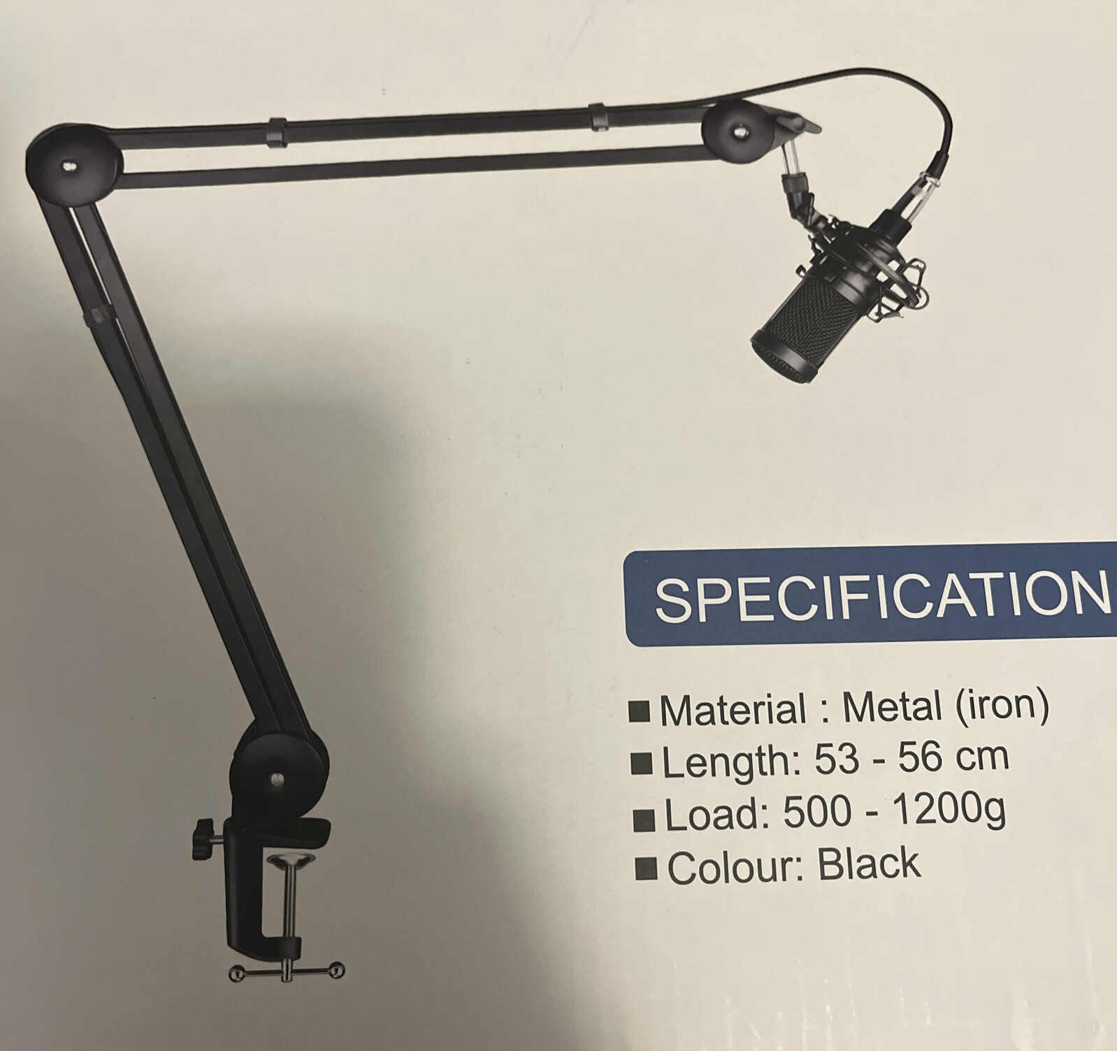 Aokeo Ak-36 Microphone Stand Desk Adjustable Heavy Table Mic Stand Arm ...