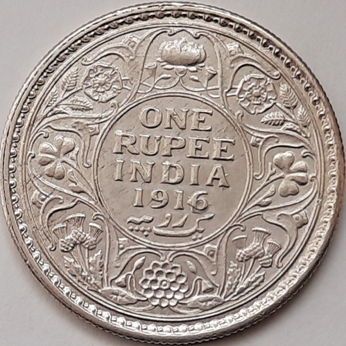 1916 British India 1 Rupee Silver Coin King George V- AU | eBay