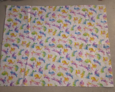 Multi color rabbit Bunny fabric 276638 | eBay