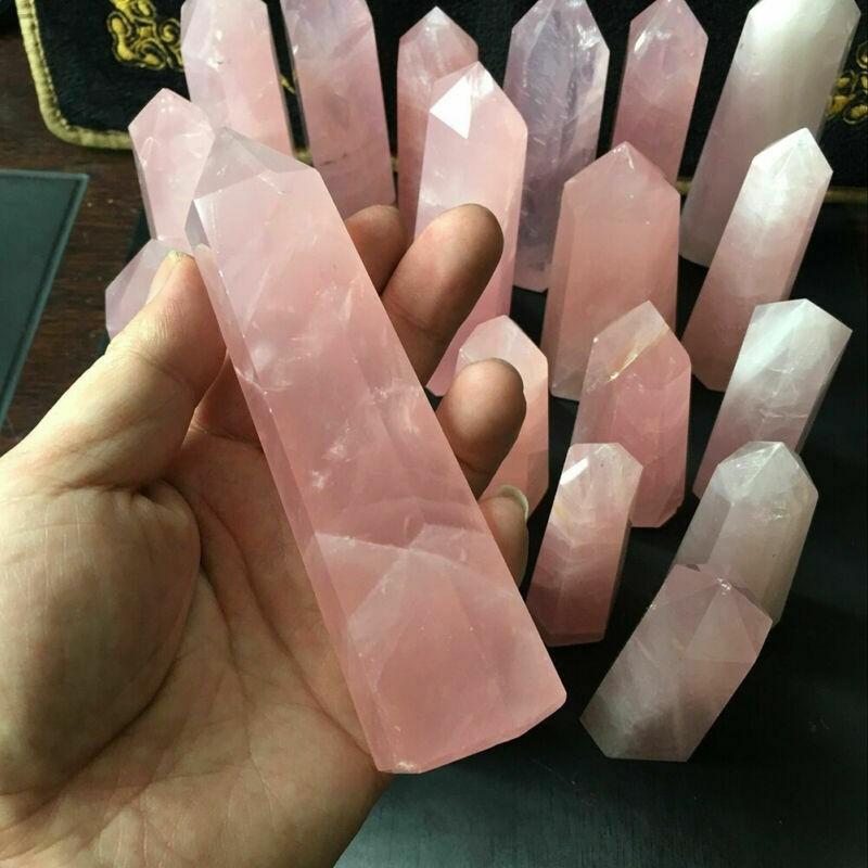 40-50mm Rock Pink Rose Quartz Crystal Point Healing Mineral Rock Stone ...