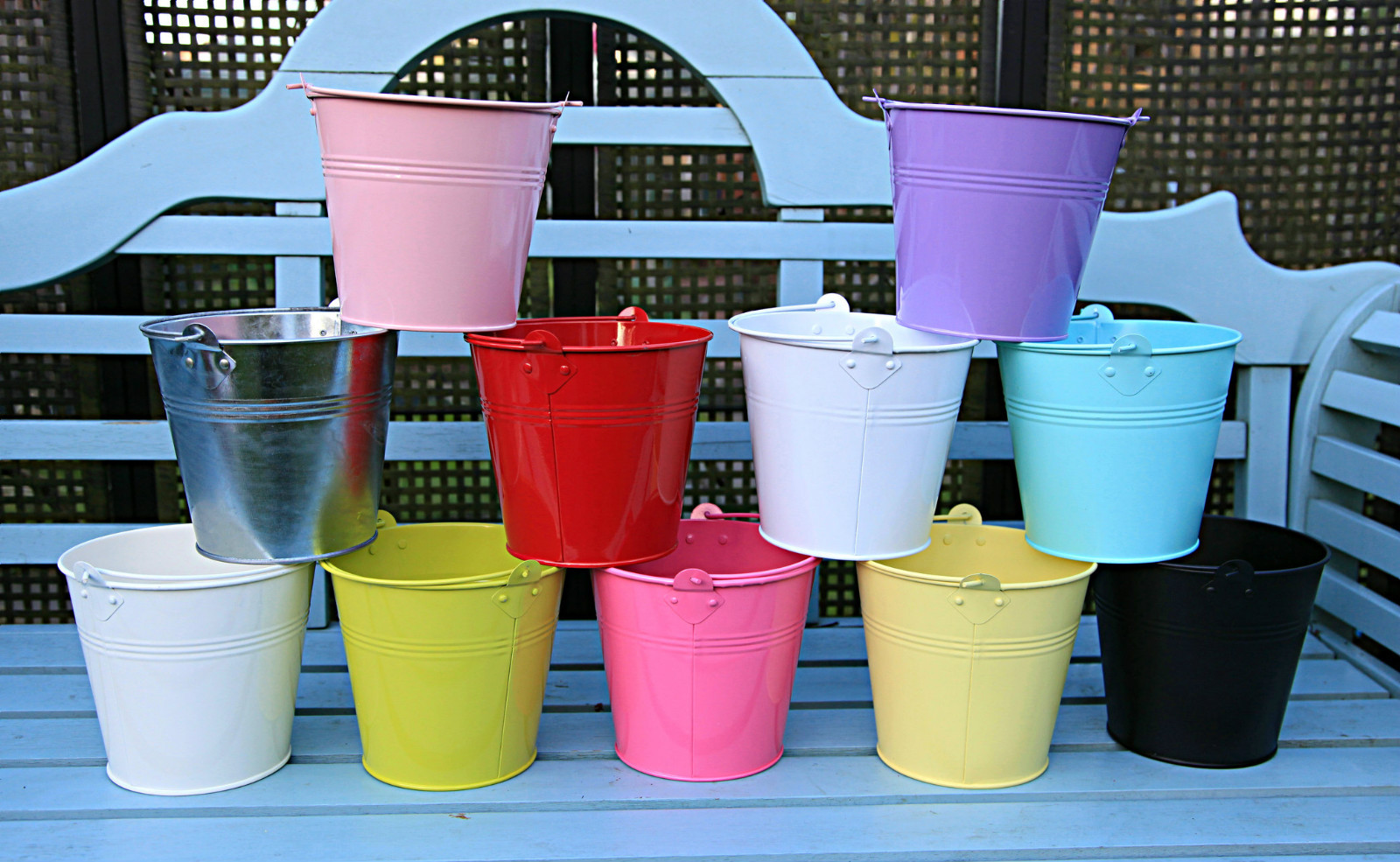 METAL TIN HERB FLOWER BUCKET POT PLANTER WEDDING FAVOURS SWEET TREE ...