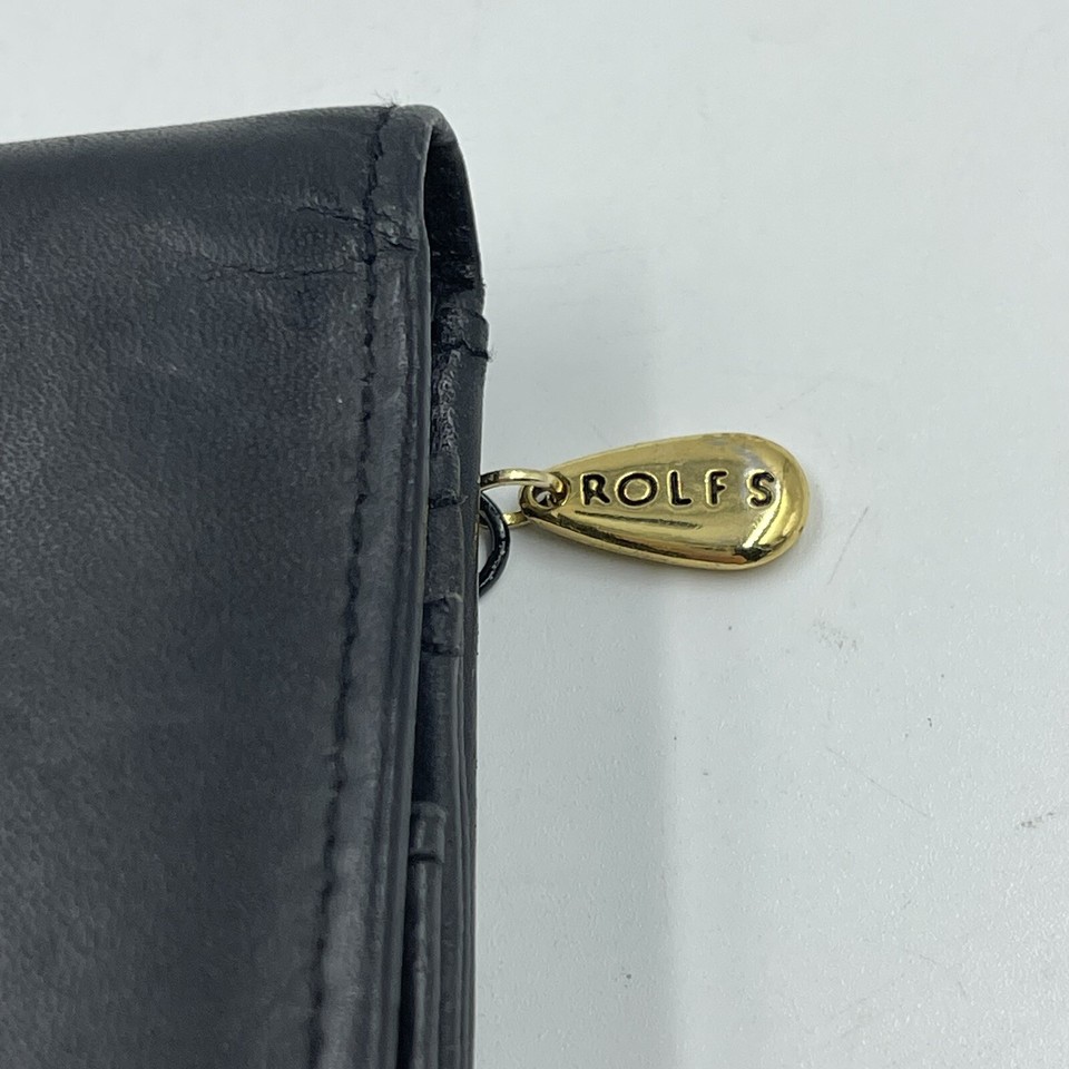 Rolfs Ladies Wallet Black Leather Clutch Coin Zip Credit Card Organizer ...