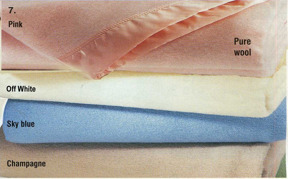 Luxury 100% Natural Pure Wool Plain Colour Traditional Solid Blanket ...