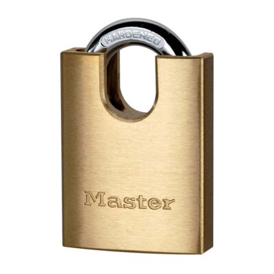 Master Lock 40mm Brass Shourded Padlock - Hardened Steel Shrouded ...