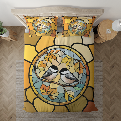 Chickadee Couple Bedding Set, Bird Lovers Gift, Nature-Themed Bedroom ...