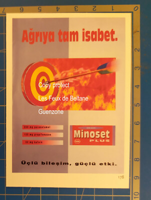 MINOSET PLUS AGRIYA TAM ISABET publicité pharmacie pharmacy advert | eBay