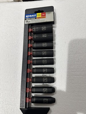 Kobalt 3/8 in. Drive Deep Impact Socket Set, SAE, 9 Piece Set | eBay