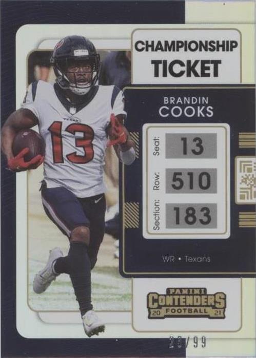 2021 Panini Contenders - Brandin Cooks #38 Championship Ticket /99 for ...