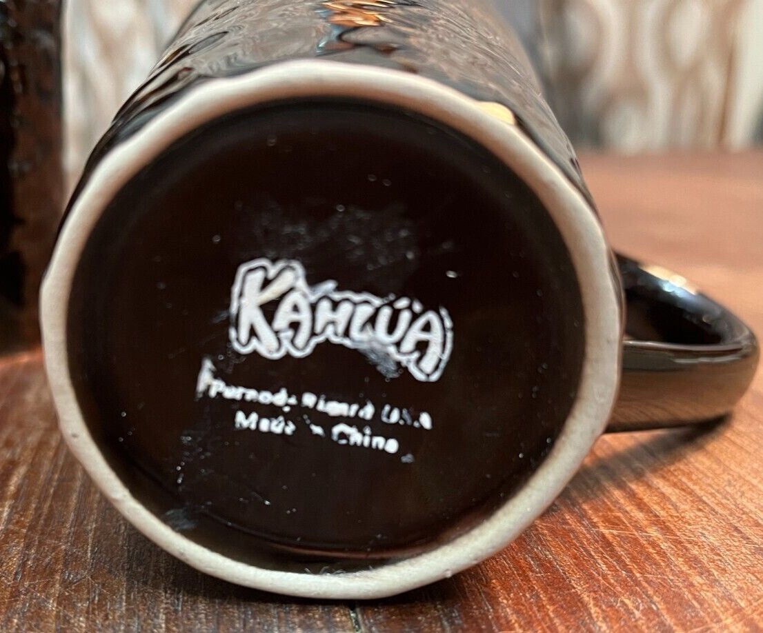 Set of 2 Pernod Ricard USA Kahlua 12 oz Coffee Bean Mugs Espresso Brown ...