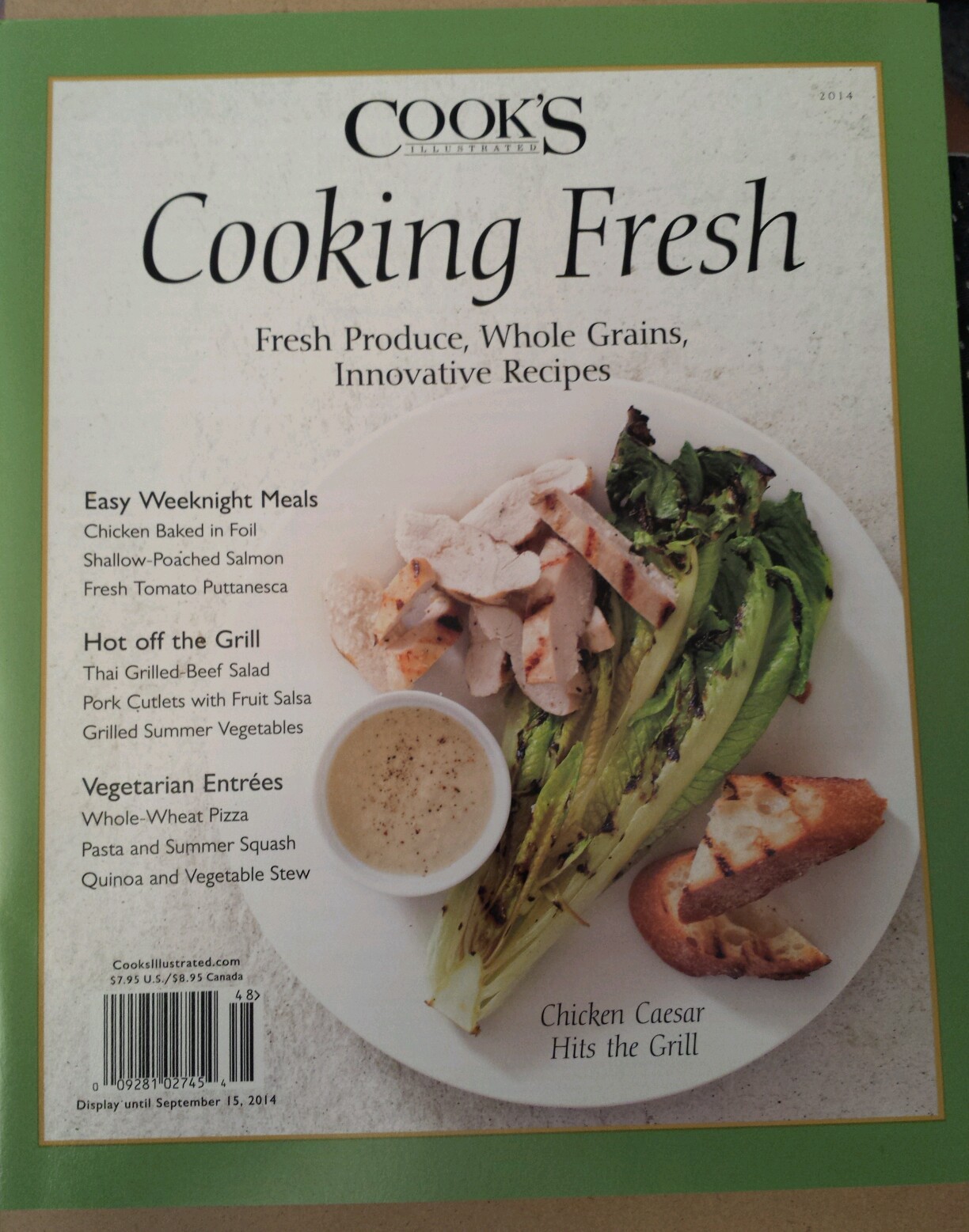Cook's Illustrated Cooking Fresh Recipes Weeknight Meals grill 2014 ...