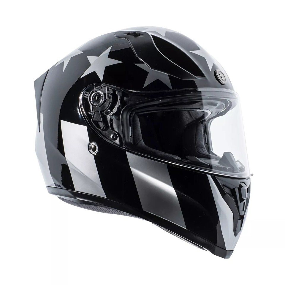 Gloss Black Motorcycle Bike Helmet Torc T15 Street Full Face Midnight ...