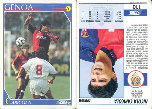 Score 92 Fußball Trading Card Bj 1992 - GENOA-CARICOLA-N.110 | eBay.de