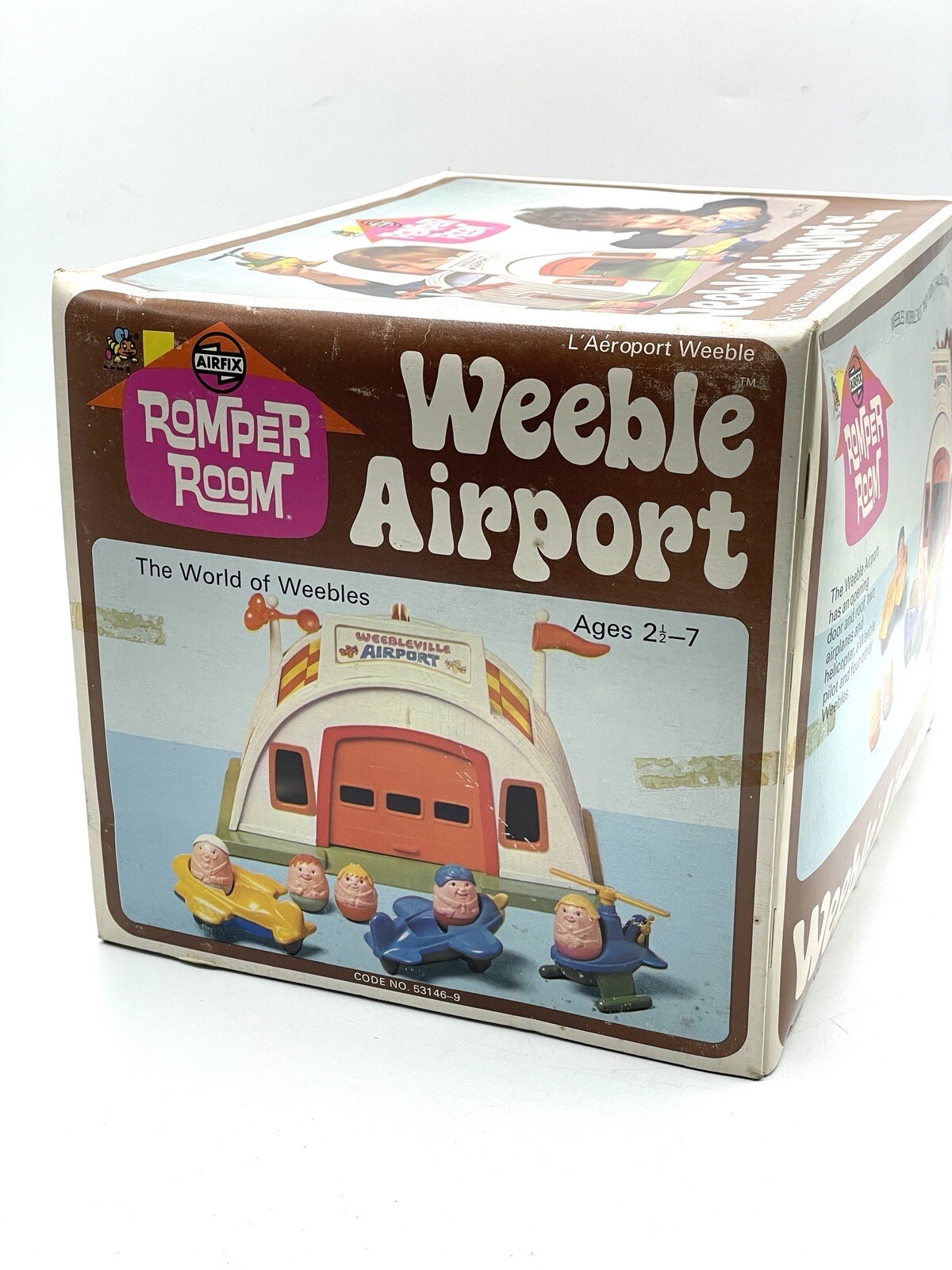 VINTAGE HASBRO 1973 WEEBLE WOBBLE AIRPORT PLAY SET TOY New Old Stock ...