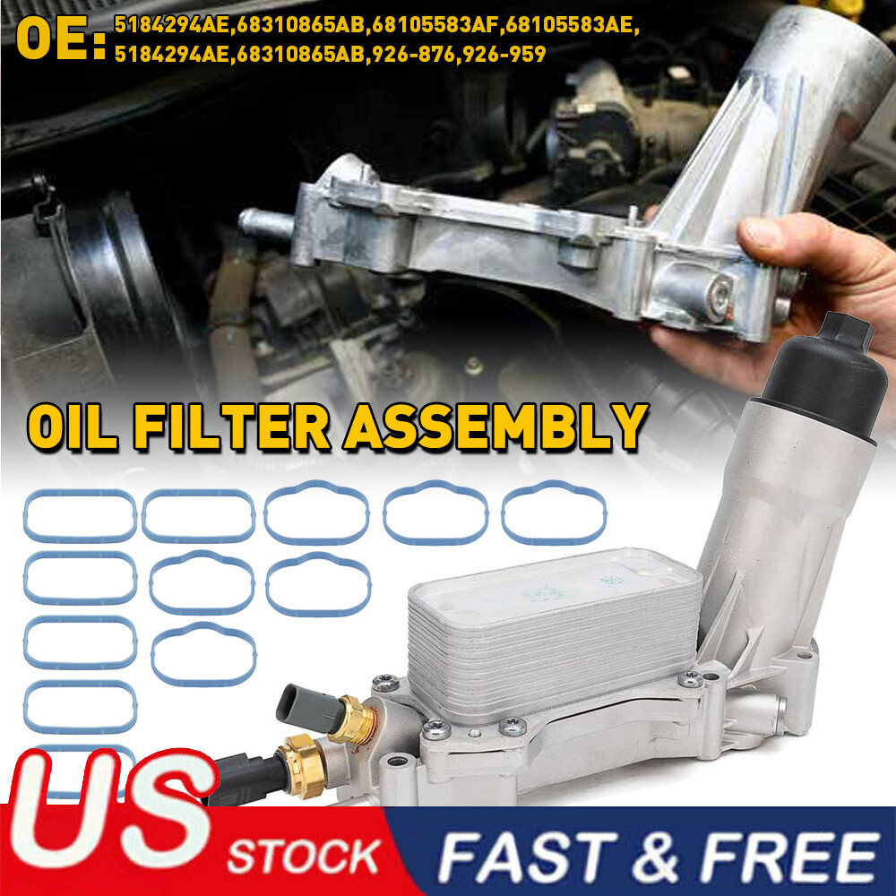 Aluminum Oil Cooler&Oil Filter Housing Adapter For 2013-2016 Ram 1500 3 ...