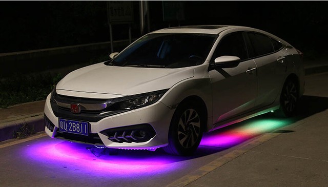 Remote LED RGB Accent Lights Underbody Neon Under Car Glow Kit for ...