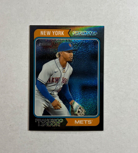 2023 Topps Heritage Francisco Lindor Chrome Black Border /74 NYM Mets ...