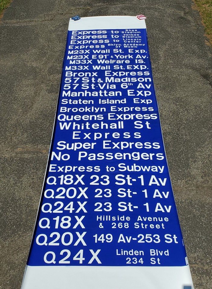 VINTAGE NYCTA MABSTOA NYC BUS ROLL SIGN CURTAIN EXPRESS QUEENS ...