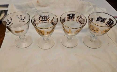Vintage Set of 4 Baltimore Ohio Railroad Footed Cordial Cocktail ...
