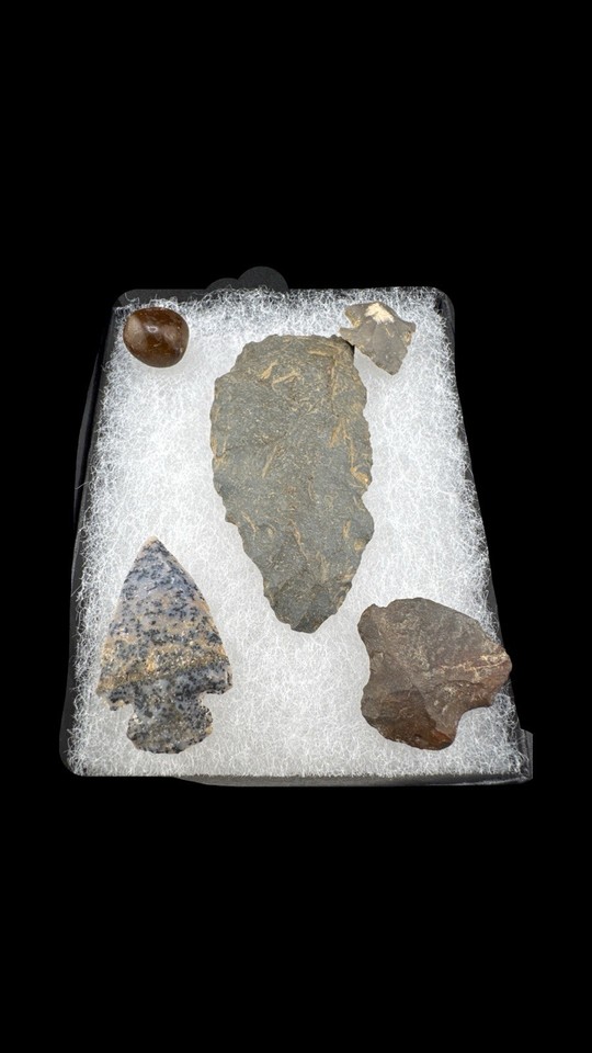 Native American Artifact Arrowhead Collection In Display Case 💥 | eBay