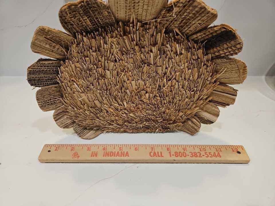 Straw Turkey Table Fall Thanksgiving Decor Centerpiece Wood, Pine Cones ...