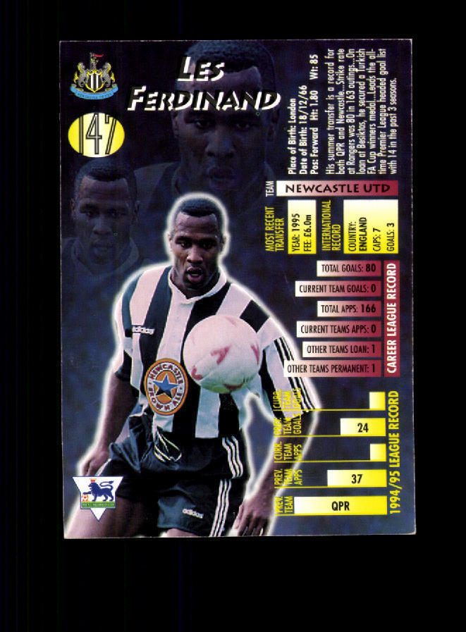 Les Ferdinand Newcastle United Merlin Sammelcard Original Signiert+ A ...