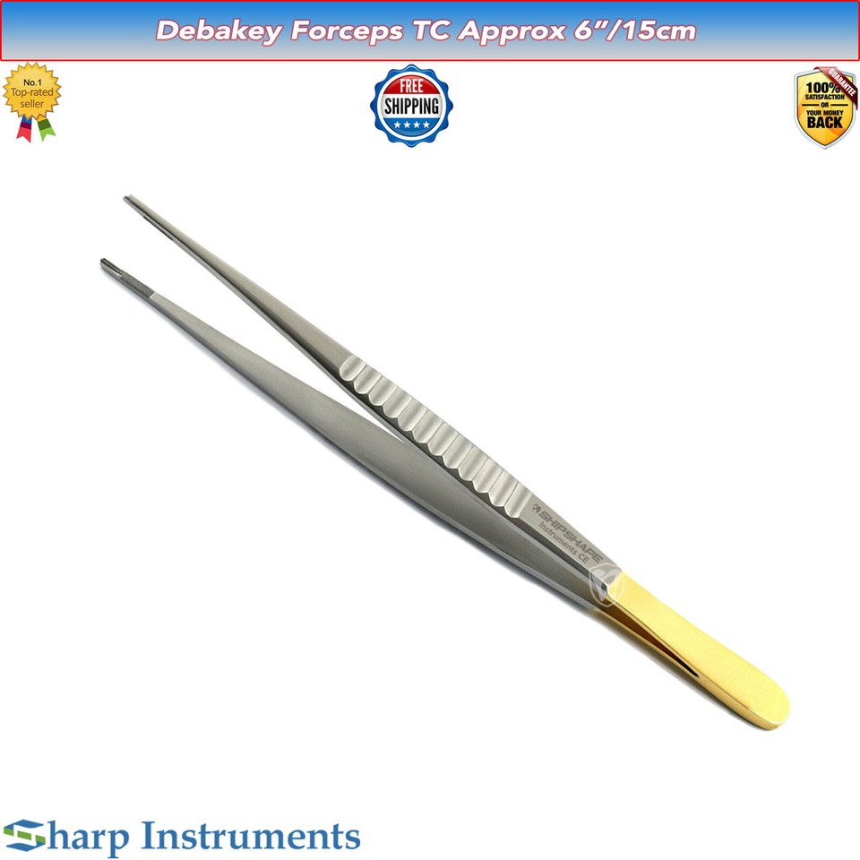 TC DeBakey Atraumatic Tissue Forceps 6" Surgical Thumb Tweezers Mucosal ...