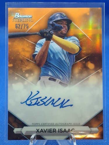 2023 Bowman Sterling Prospect Xavier Isaac #PA-XI Orange Refractor Auto ...