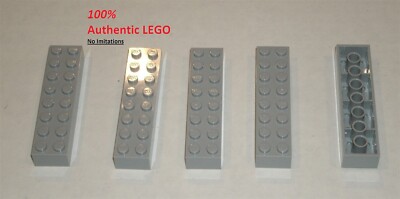 LEGO NEW 2x8 Light Bluish Grey Brick (5x) 6037399 Brick 3007 | eBay