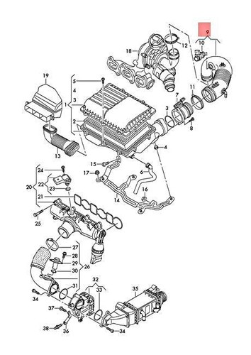 Genuine AUDI SEAT VW SKODA A1 Ibiza ST Toledo Polo Air Hose 6C0129654F ...