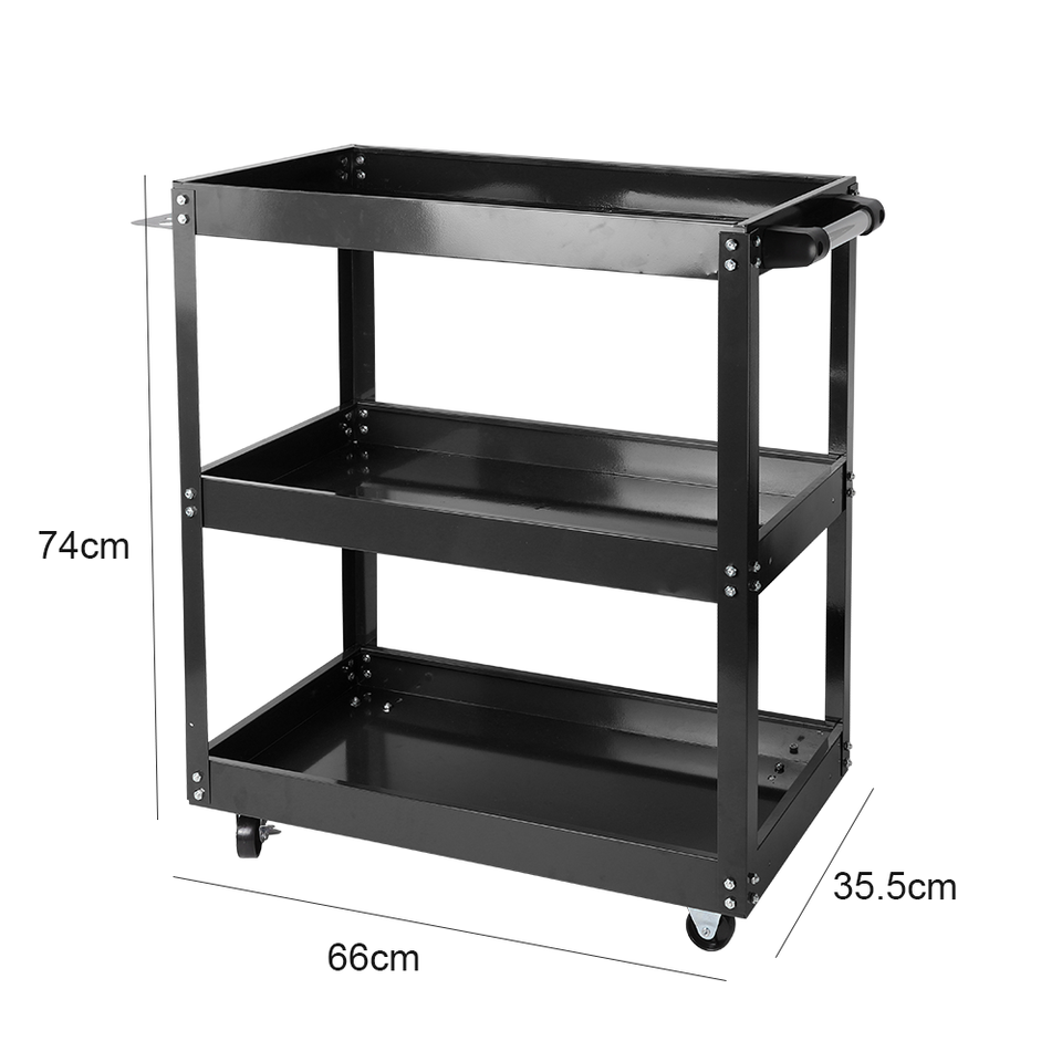 3 Tier Tool Storage Heavy Duty Garage Trolley Workshop DIY Wheel Cart ...