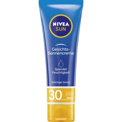Nivea Sun sunscreen sunblock face, neck and décolleté SPF30 50ml FREE ...