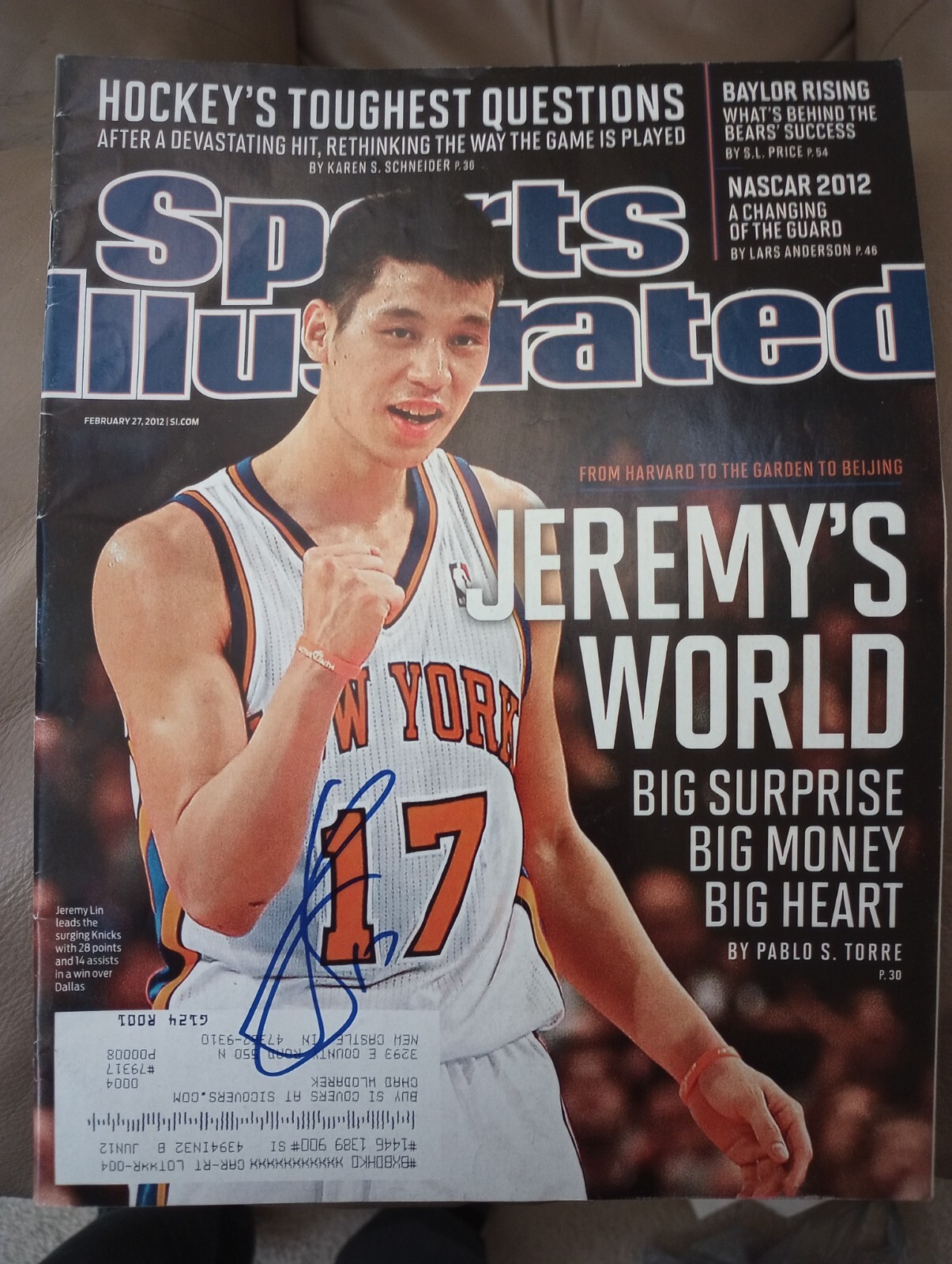 JEREMY LIN Signed Sports Illustrated Magazine 2012 New York Knicks ...