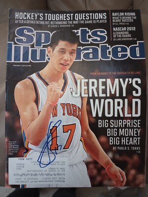 JEREMY LIN Signed Sports Illustrated Magazine 2012 New York Knicks ...