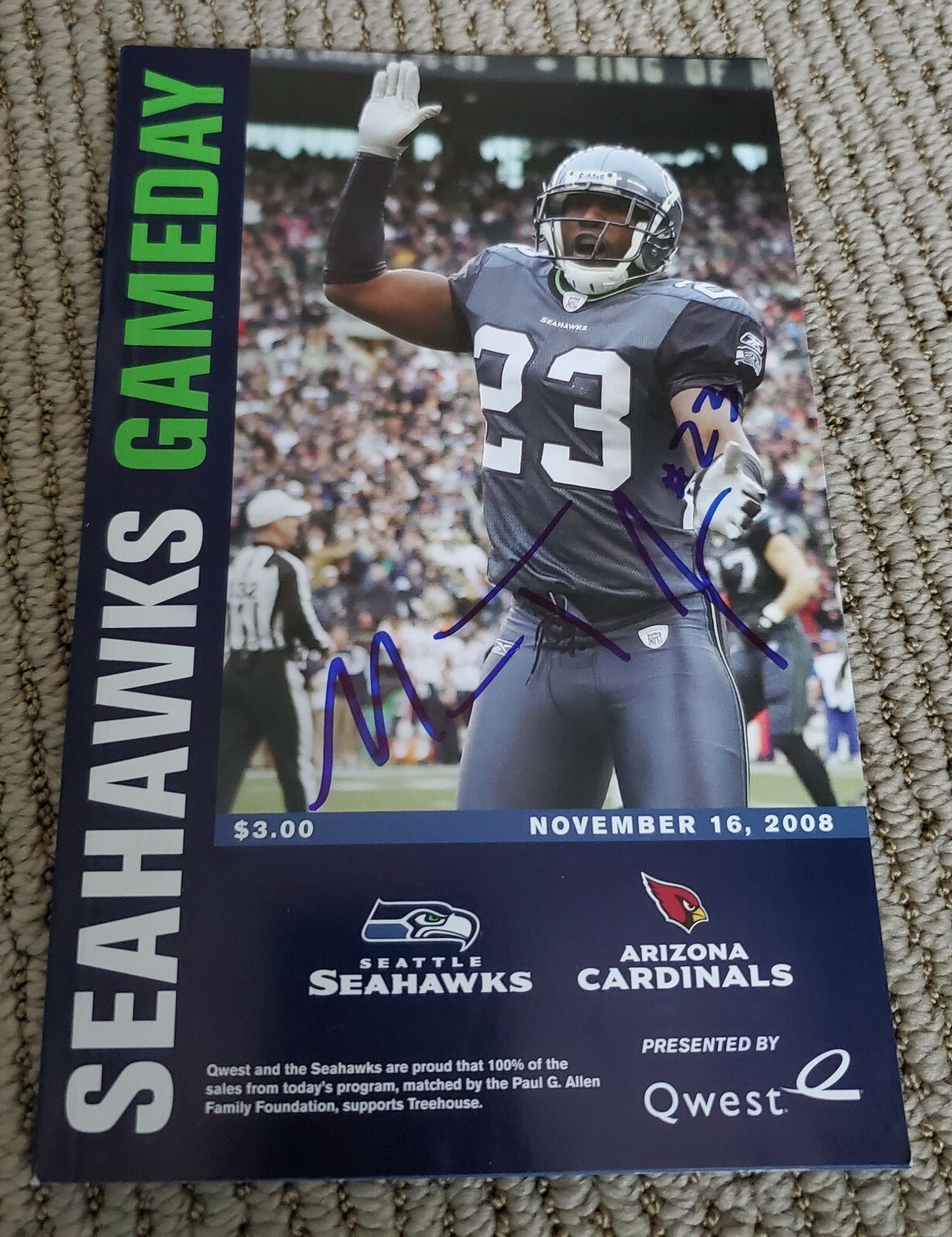 MARCUS TRUFANT AUTOGRAPH SIGNED GAMEDAY PROGRAM MAGAZINE SEATTLE ...