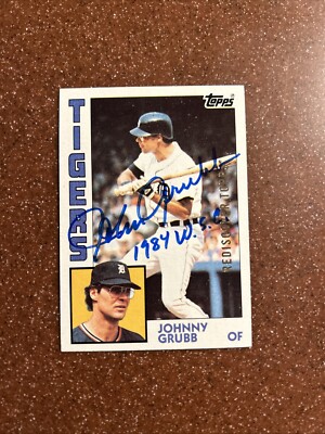1984 Topps rediscover Johnny Grubb buyback signed autograph Detroit ...