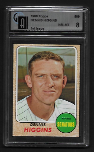 1968 TOPPS Dennis Higgins #509 GAI 8 | eBay