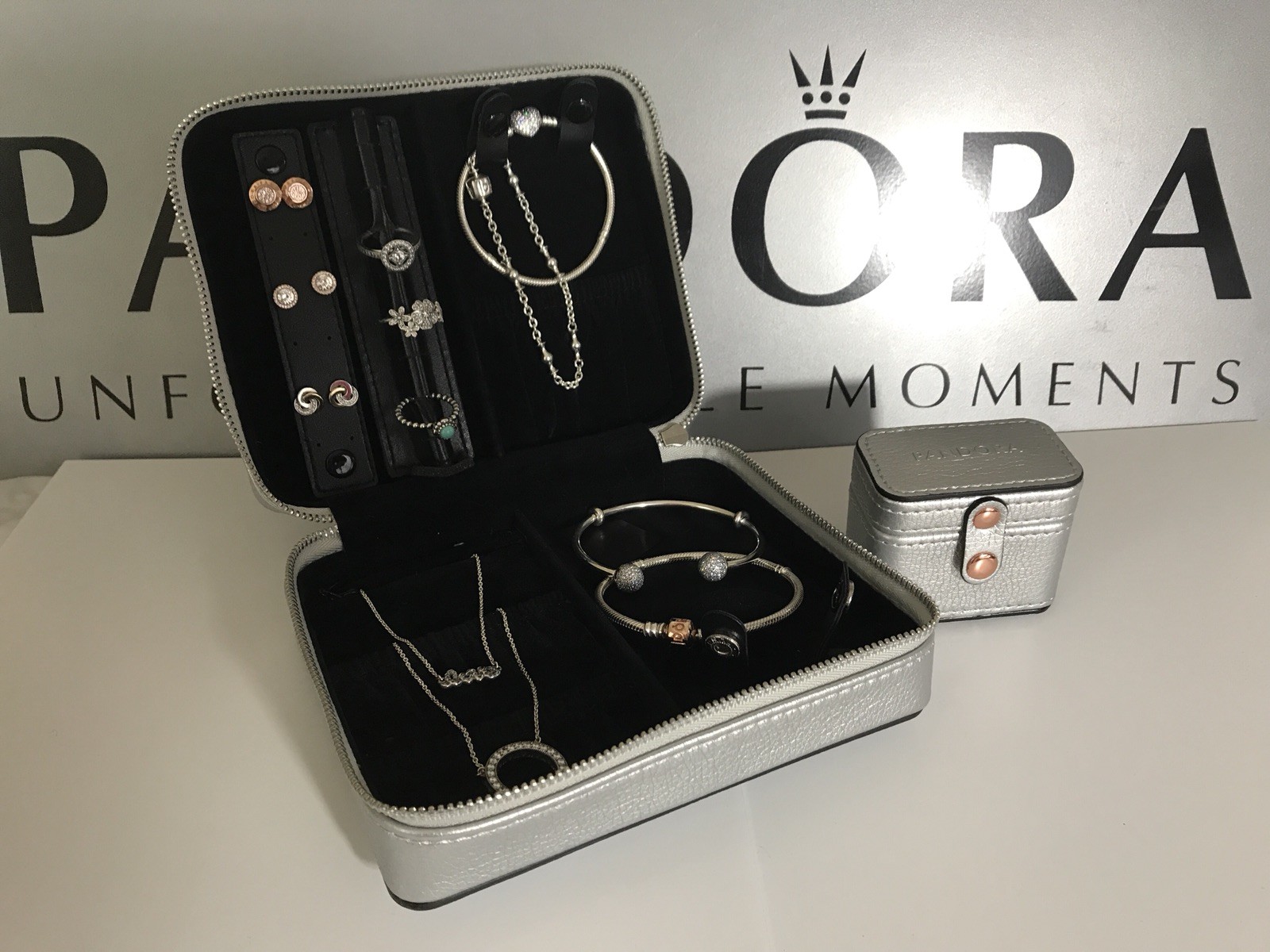 100% Authentic Pandora Travel Jewelry Box! Limited Silver Edition ...